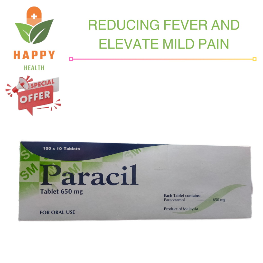 [ Exp 6/2027 ] Paracil Paracetamol 650MG Tablet ( 100 X 10 tablets ...