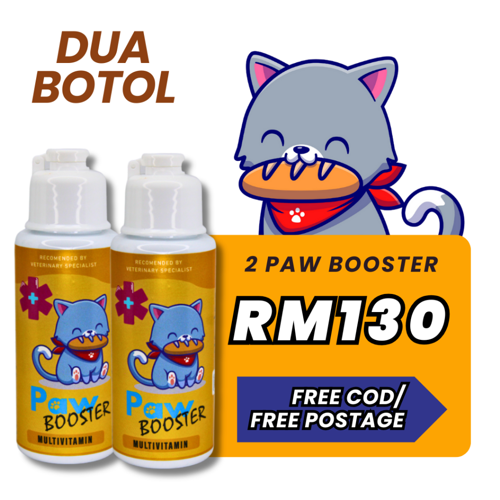 DUA BOTOL PAW BOOSTER (PAW CARE AID KIT HQ) [VITAMIN KUCING] | Shopee ...
