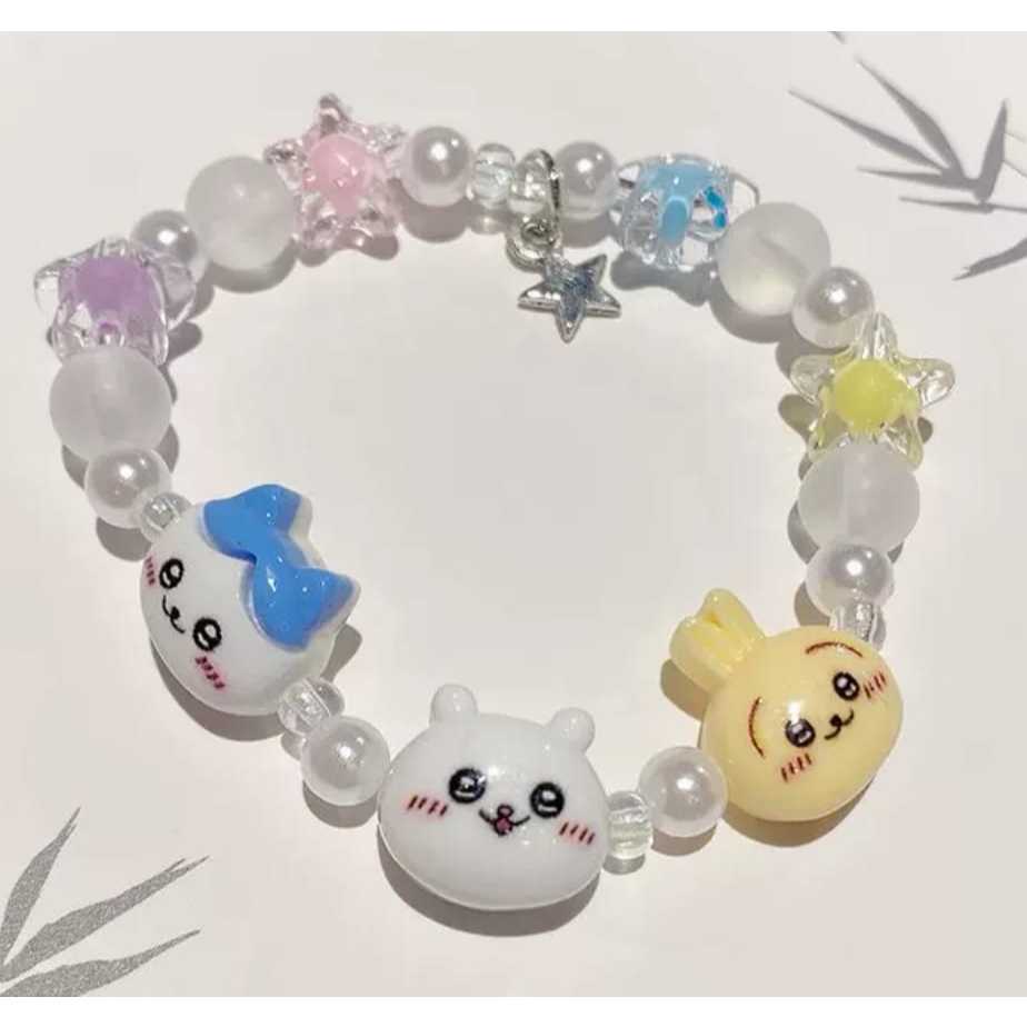 new CUTE Potrait Head Hachiware Chiikawa Usagi Usachi Crystal Elastic ...