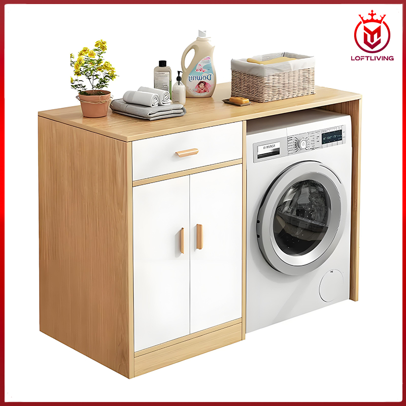 LOFT-Integrated Washing Machine Cabinet Balcony Wooden Storage Cabinet ...