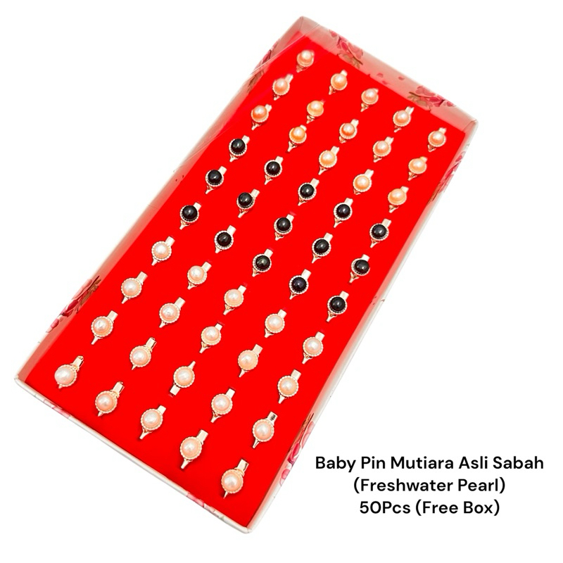 (FREE BOX) Baby Brooch Pin Pearl Mutiara Asli Sabah (Freshwater Pearl ...