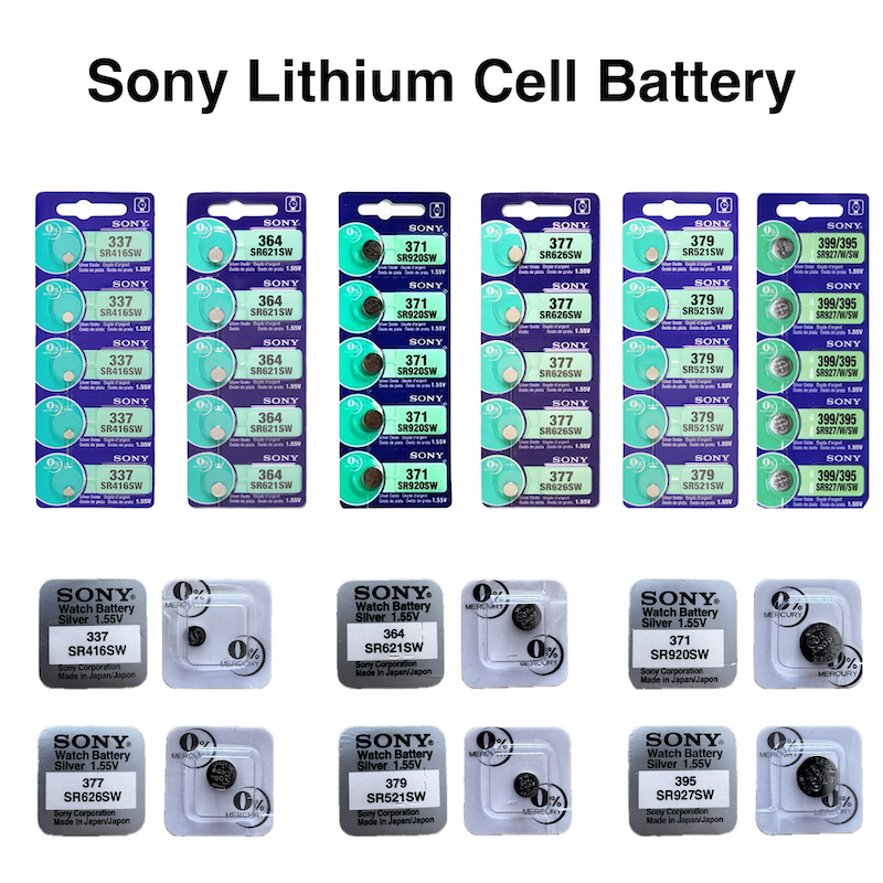Sony Lithium Cell Battery 337 SR416SW, 364 SR621SW, 371 SR920SW, 377 ...