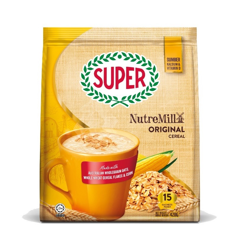 BBD:2/2026 SUPER NutreMill Original Instant 3in1 Cereal 420g 15 sachets | Shopee Malaysia