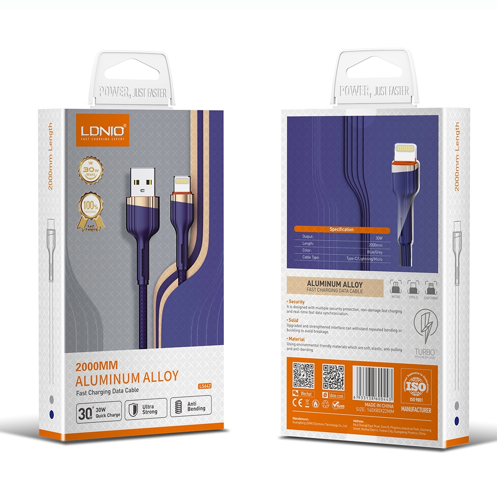 LDNIO LS642 30W Type-C/Lightning Fast Charge Cable 2 Meter | Shopee ...