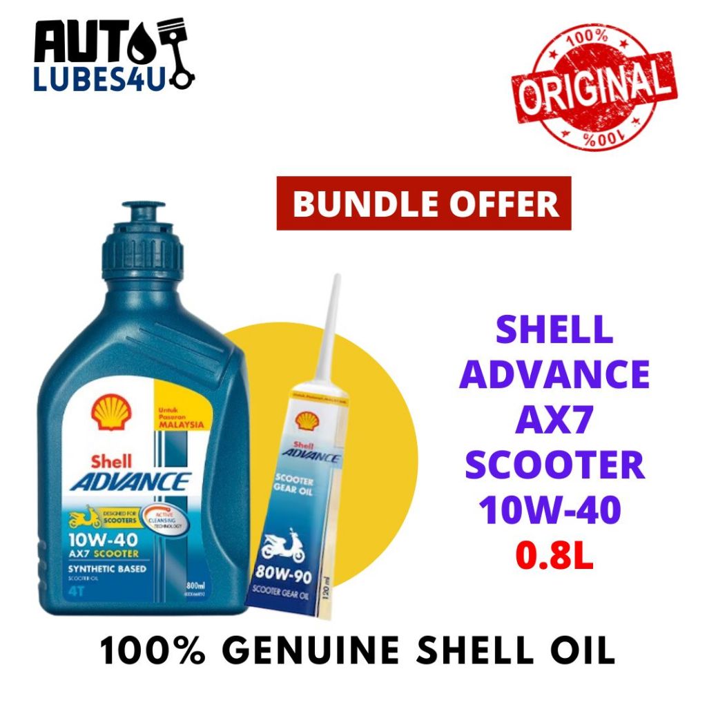 [NEW] Shell Advance AX7 Scooter 10W40 0.8L Semi Synthetic + Shell ...