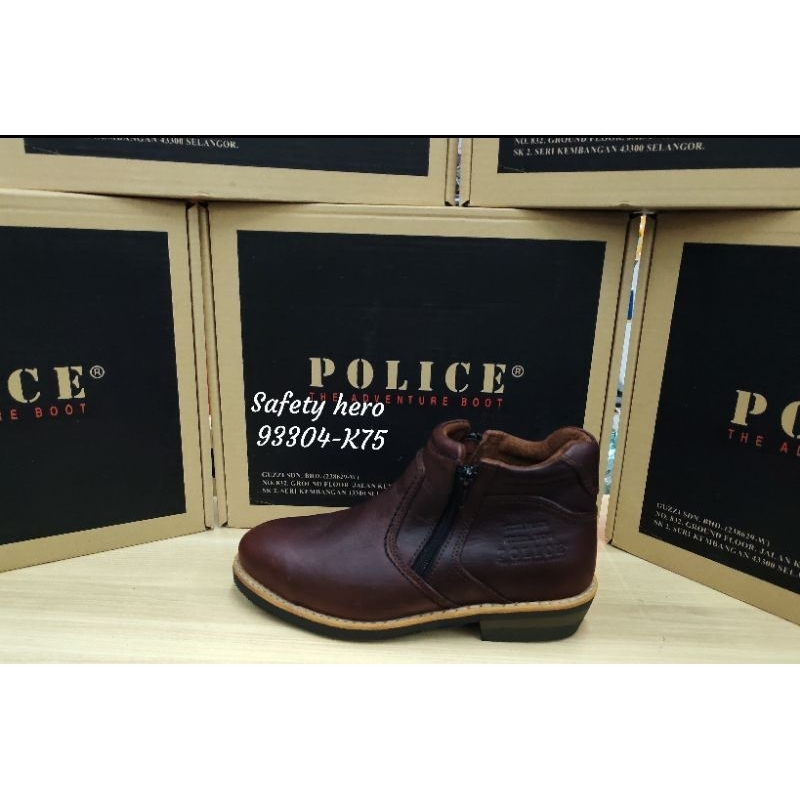 Police 93304 - k75｜original police｜ 5 inch mid cut ｜kulit asli ｜Steel ...