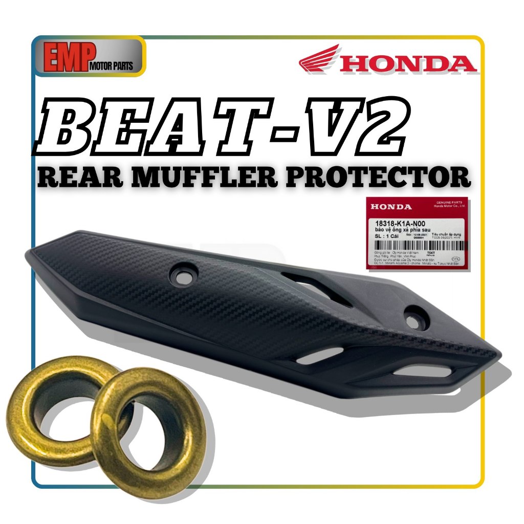 REAR MUFFLER PROTECTOR BEAT V2 EXHAUST COVER BEAT V2 MUFFLER PROTECTOR ...