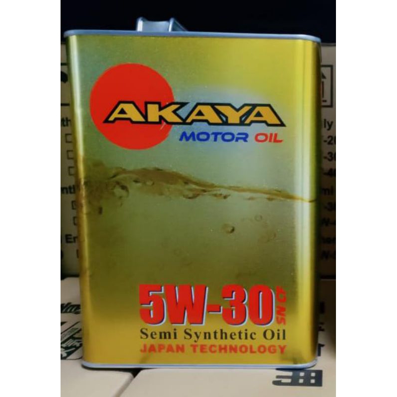 Akaya Engine Oil 5W30 SN/CF Semi Synthetic 4L Japan Technology (Free ...