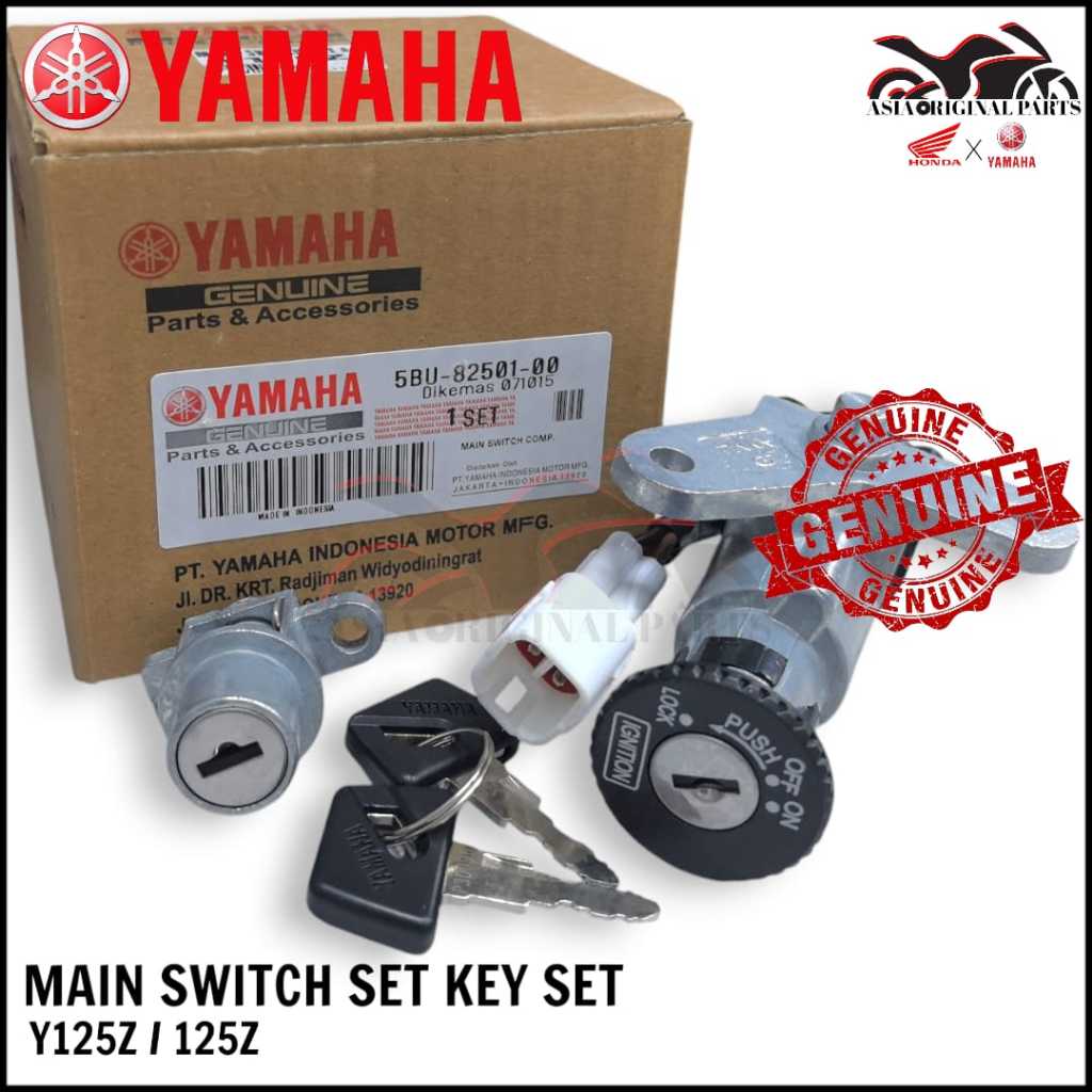 ORIGINAL INDOENSIA YAMAHA Y125Z 125Z Y125 MAIN SWITCH SET KEY SET Y125Z ...