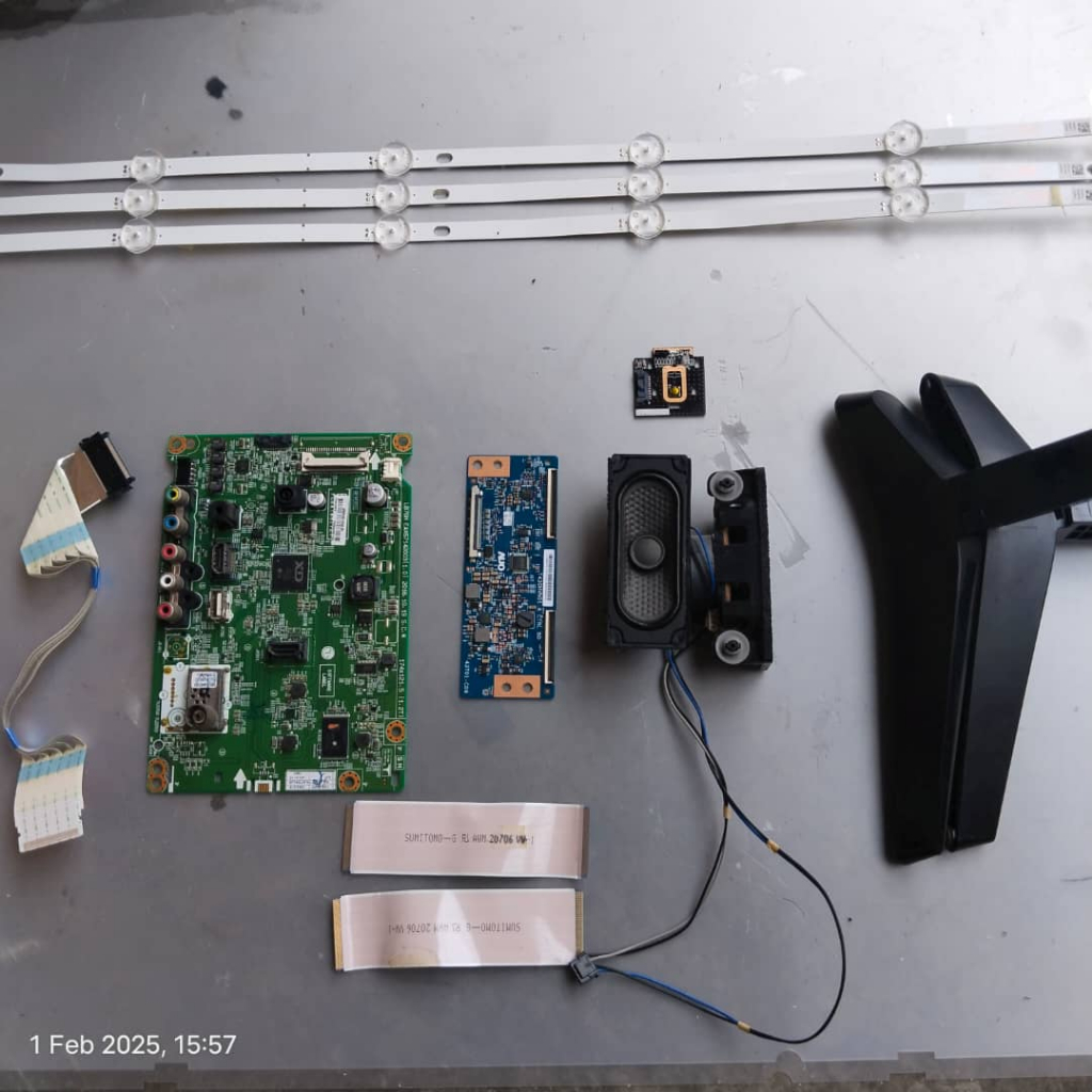 43LJ510T LG 43" TV MAIN BOARD, T-CON, BACKLIGHTS, SPEAKER, RIBBON CARD AND TV STAND | Shopee ...
