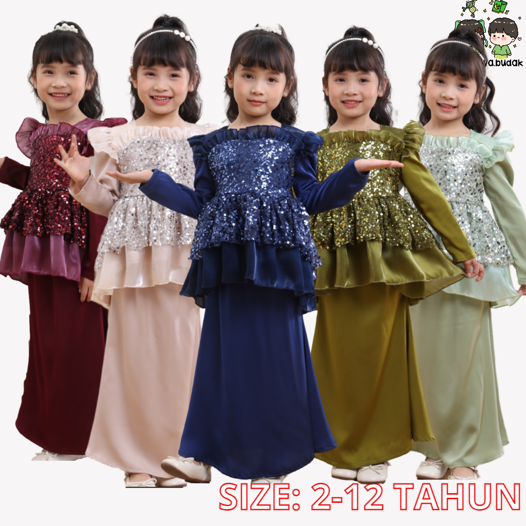Baju Kurung Peplum Budak Berlabuci – Koleksi Raya 2025 | LG200 | Saiz 2 ...