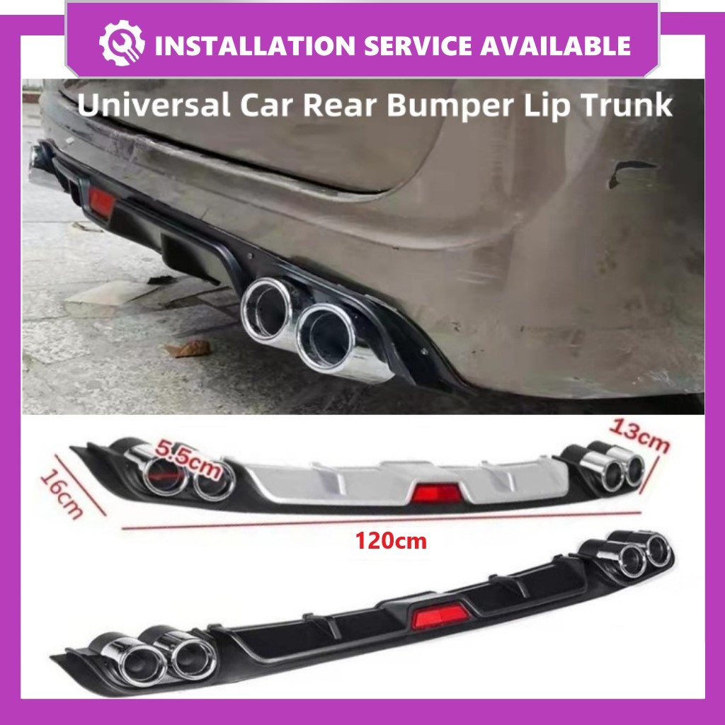 Universal Car Rear Bumper Lip Trunk Spoiler Rear Diffuser Protector Car ...