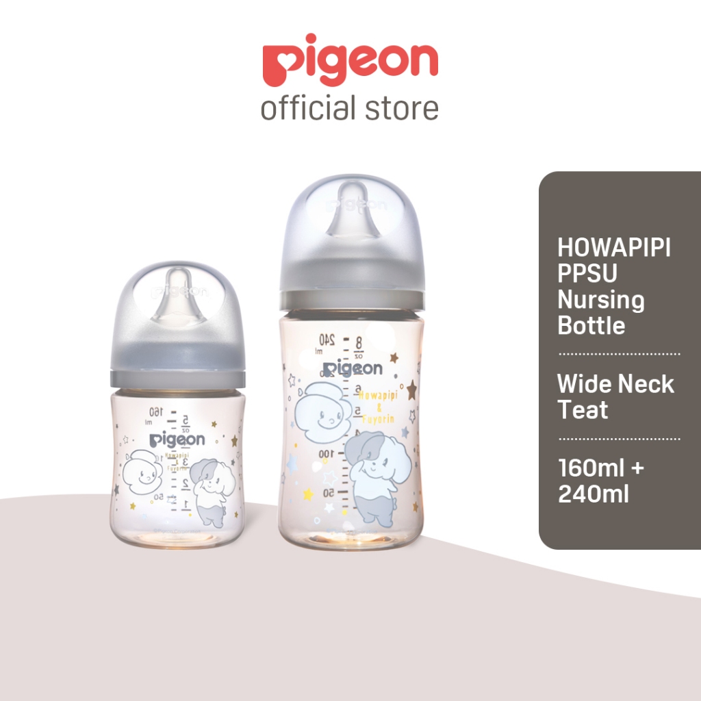 Pigeon SofTouch™ Wide Neck PPSU BPP Nursing Bottle 160ml/240ml - Howapipi | Shopee Malaysia