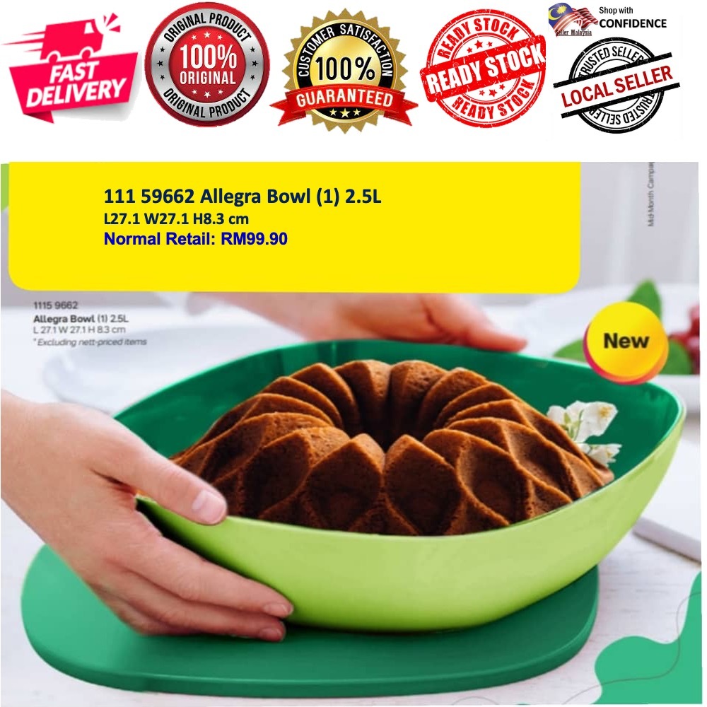 Tupperware Allegra Bowl (1) 2.5L 11159662 P9 | Shopee Malaysia