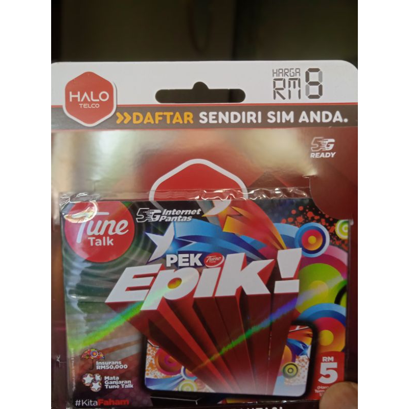 Halo Telco Tune Talk Sim Card Prepaid 4G 5G Unlimited Super Jimat ...