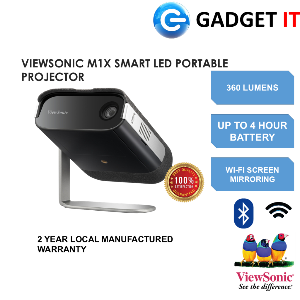 VIEWSONIC M1X SMART LED PORTABLE PROJECTOR WITH HARMON KARDON SPEAKER ...