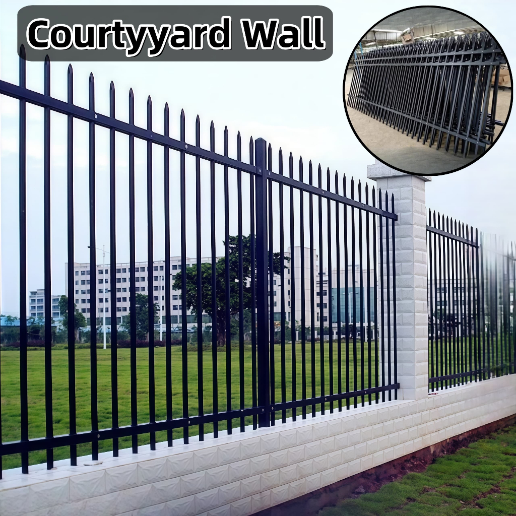 Zinc Steel Barrier Fence Courtyard Iron Fence Villa Outdoor Lawn Fence ...