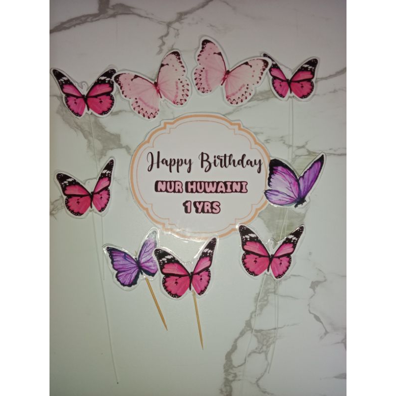 Butterfly @ Rama - rama Cake Topper | Custom Name , Age & Color ...