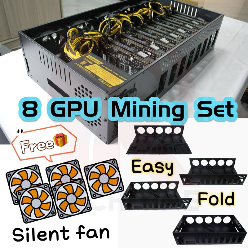 {ReadyStock} 8 GPU Fold Riserless Motherboard B85 casing mining ...
