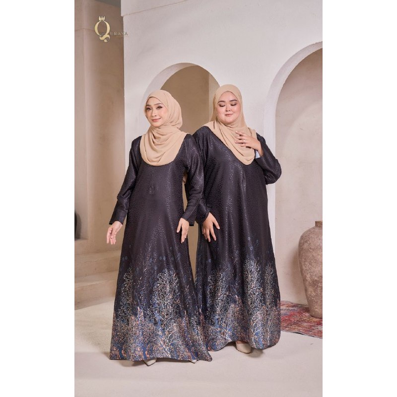 Jubah Muslimah Black Hitam Ironless Saiz S - 6XL Loose Plus Size Ready ...