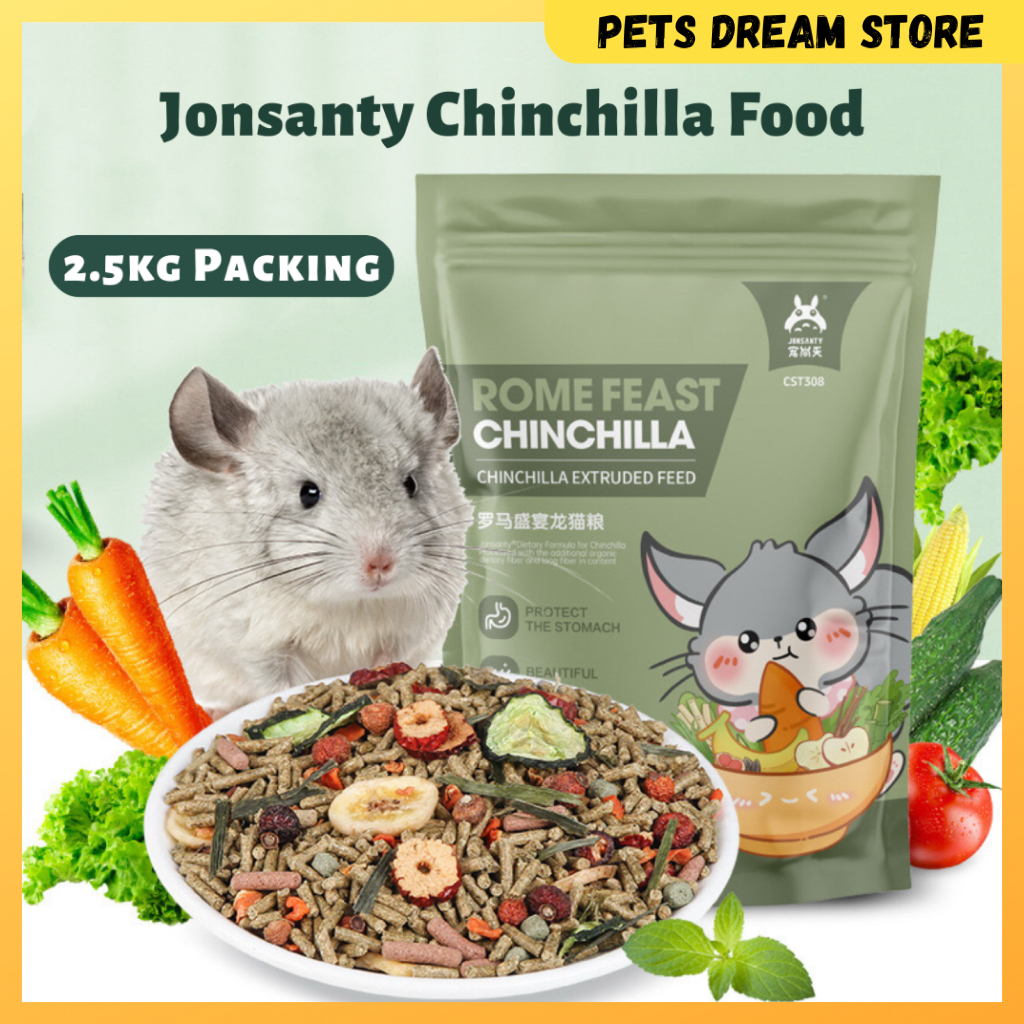 Jonsanty Chinchilla Food 2.5kg Timothy hay Pellets High Fiber High ...
