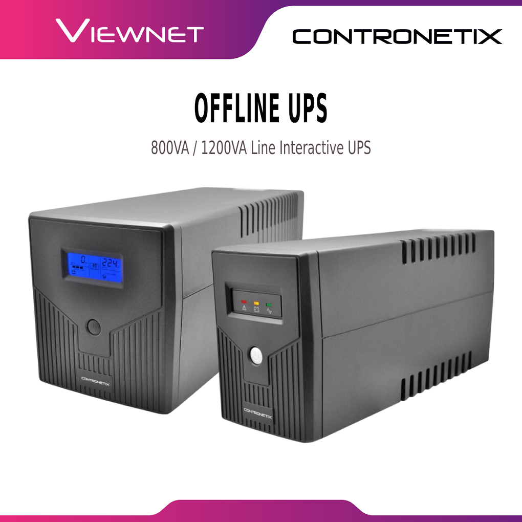 CONTRONETIX OFFLINE UPS V800 / V1200 / V2000 LINE INTERACTIVE AVR WITH ...