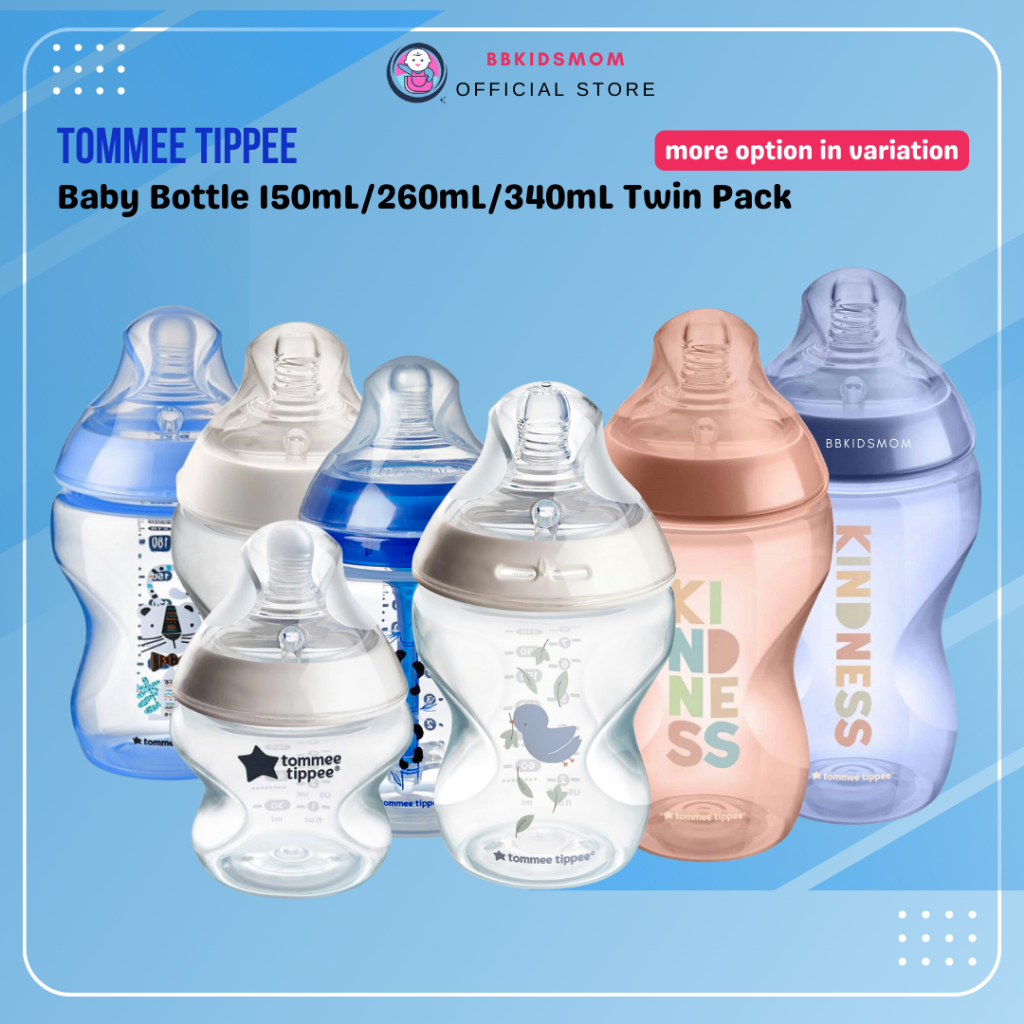 Botol Susu Tommee Tippee Baby Bottle 150mL/260mL/340mL Twin Pack | Shopee Malaysia