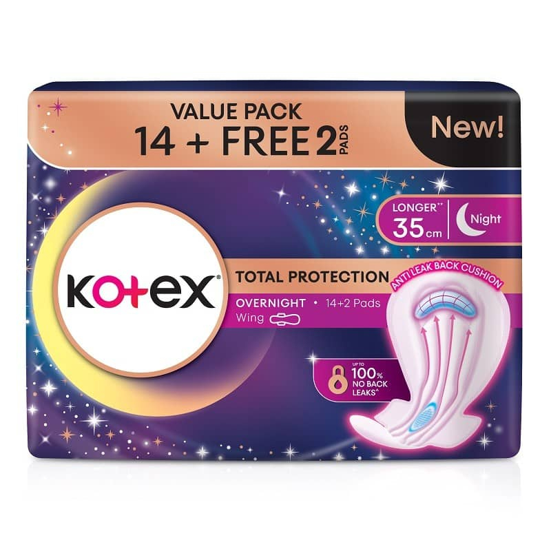 Kotex Total Protection Overnight Wing 35cm 14s+2s | Shopee Malaysia