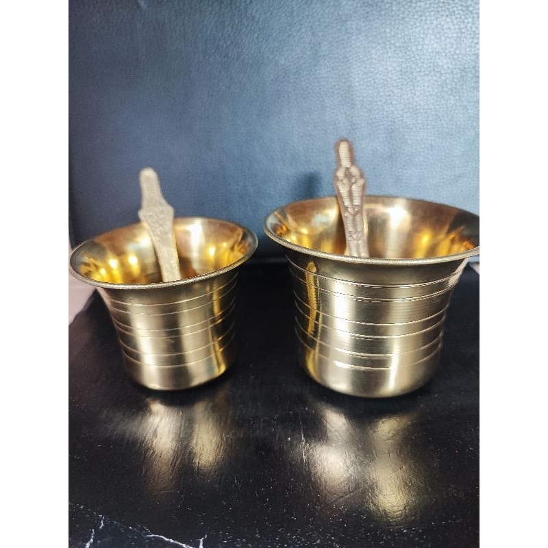indian traditional h noandcraft Brass panchapatra set Panchapatra with ...