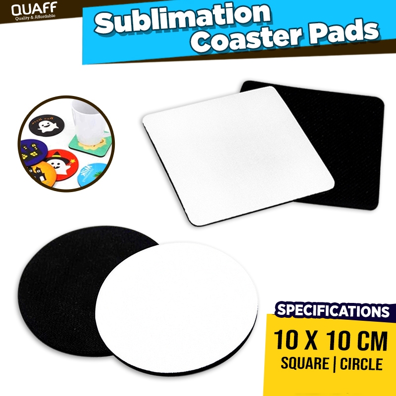QUAFF Sublimation Printable Coaster Pad Square & Circle (For ...