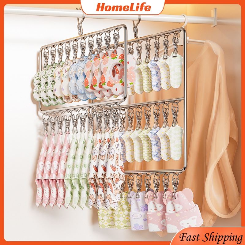 Sock Hanger Windproof Sock Rack Solid Stainless Steel Drying Rack ...
