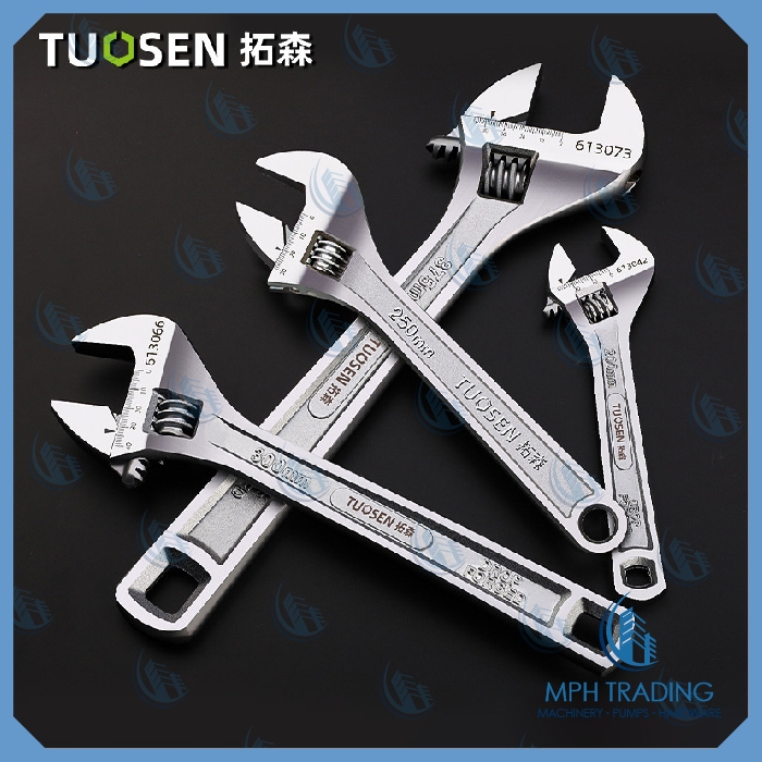 PRC TUOSEN 4"-15"Adjustable Spanner Wrench Spanar Chrome Rubber Handle ...