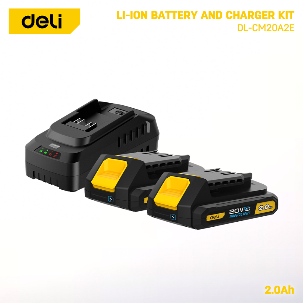DELI Li-ion Battery and Charger Set (20V / 2.0Ah) DL-CM20A2E | Shopee ...