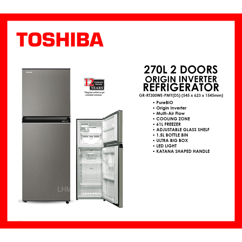 SHARP / TOSHIBA PETI SEJUK SJ285MSS GR-RT300WE DS 170L 280L 2 Door ...