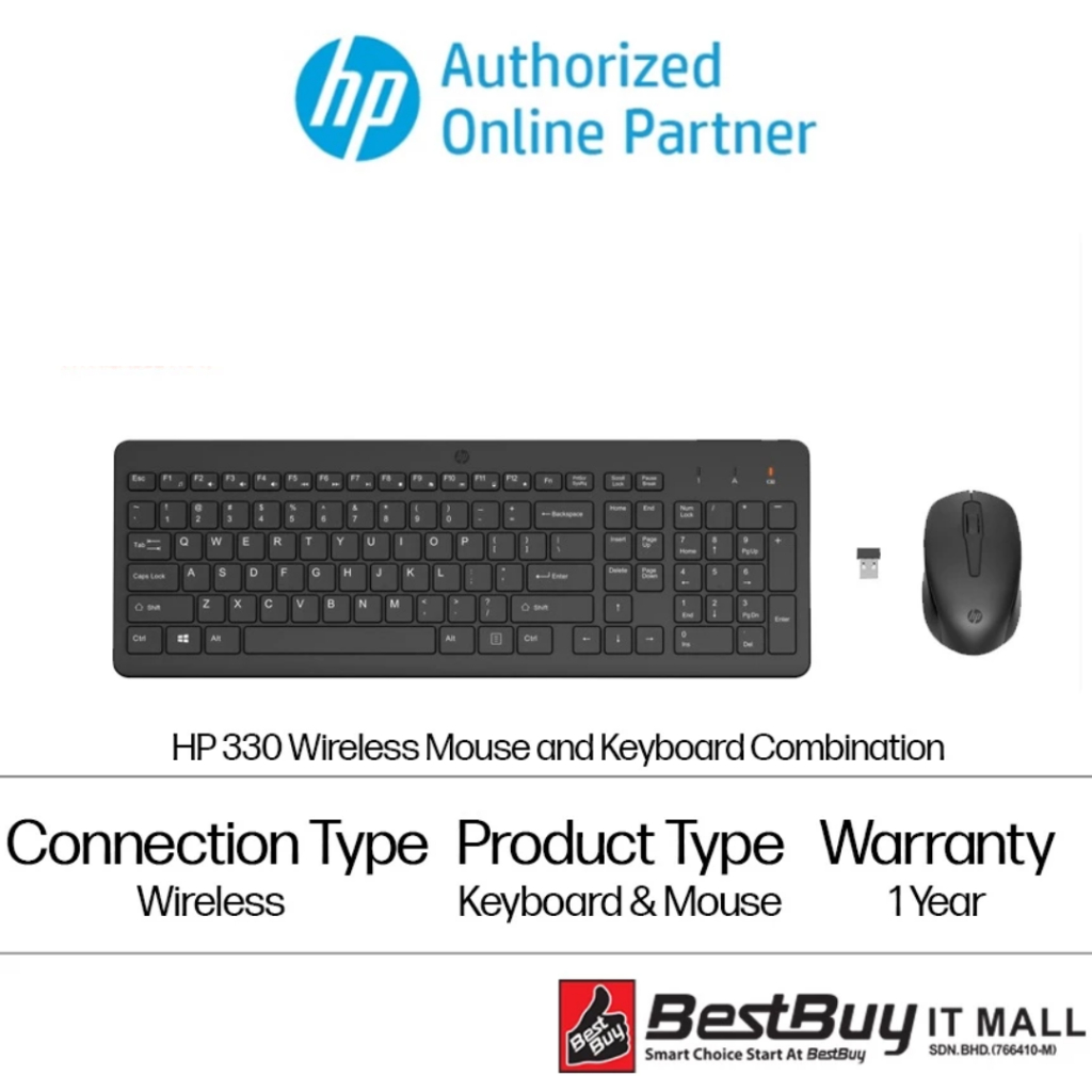 HP 330 Wireless Mouse and Keyboard Combination (2V9E6AA) | Shopee Malaysia