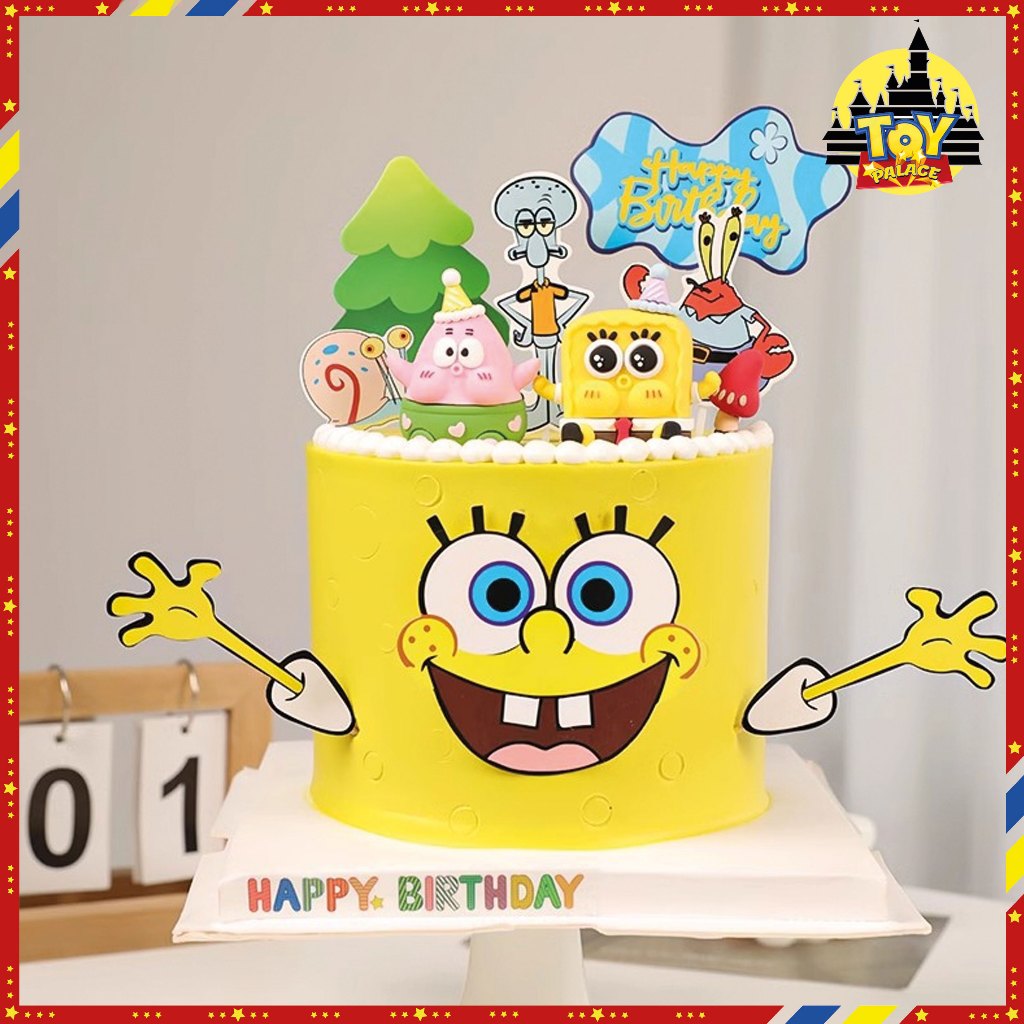 Sponge Bob Cake Topper Birthday Cake Decoration Set | Shopee Malaysia
