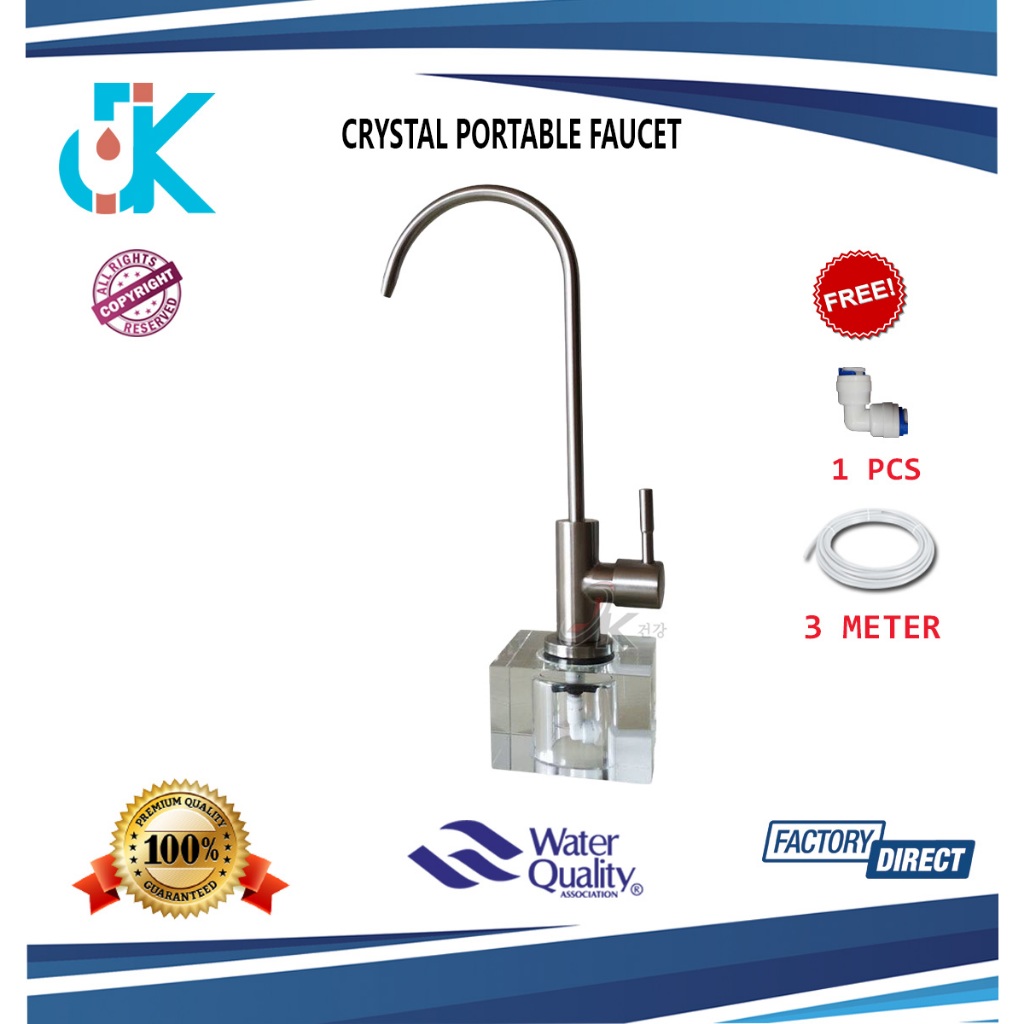 Crystal Faucet SUS 304 Drinking Water direct piping filter Arcylic base ...