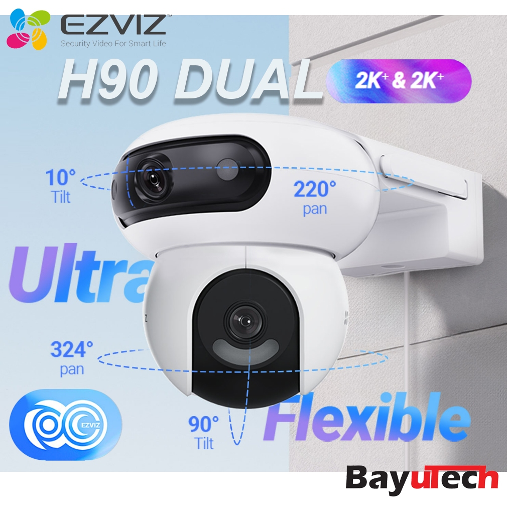 Ezviz H90 Dual Lens 4MP+ 4MP Dual Rotation Pan/Tilt Two Way Talk Color ...