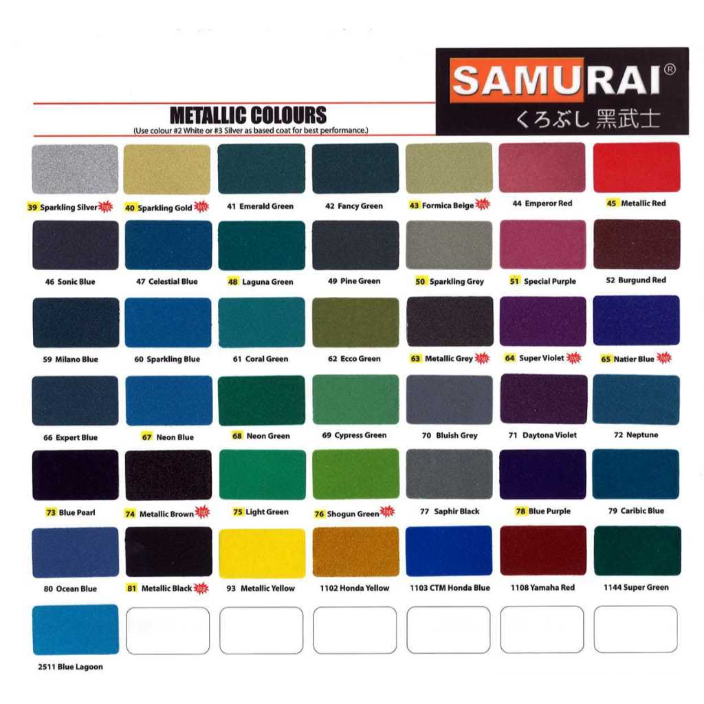 SPRAY SAMURAI METALIC COLOUR | Shopee Malaysia