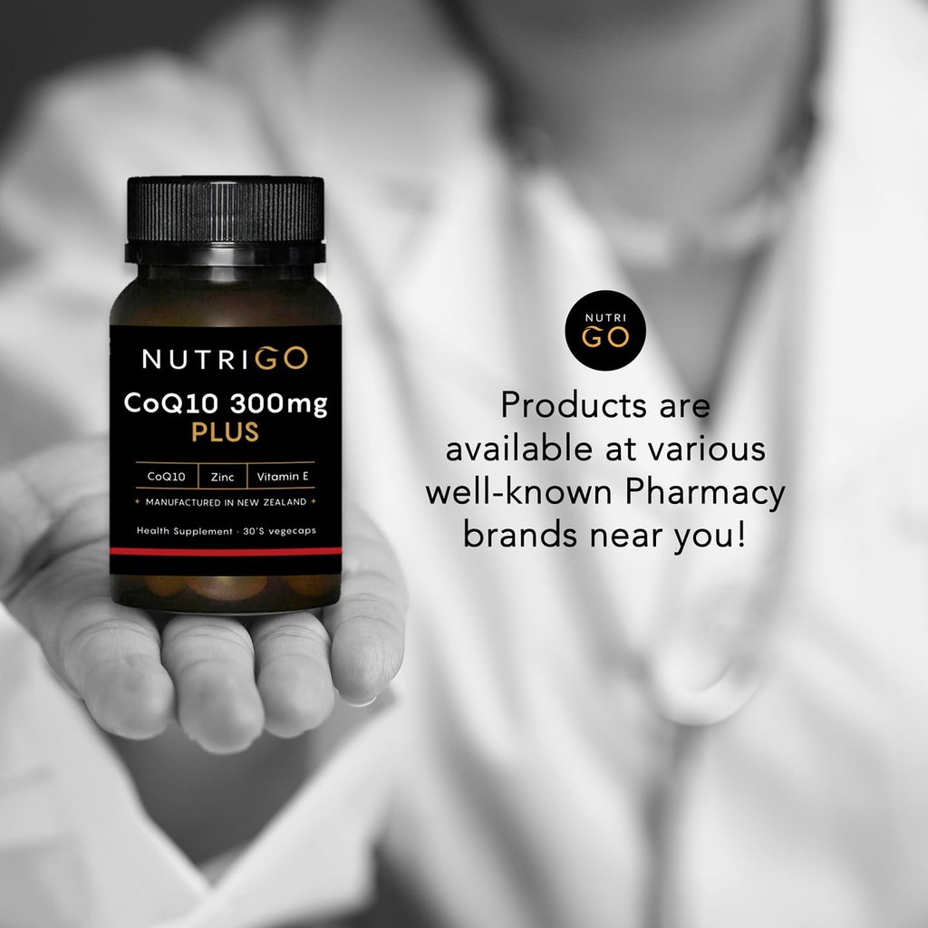 NutriGo CoQ10 300MG Plus CoQ10 | Zinc | Vitamin E 2 X 30's Softgel Capsules (Exp June 2026 ...