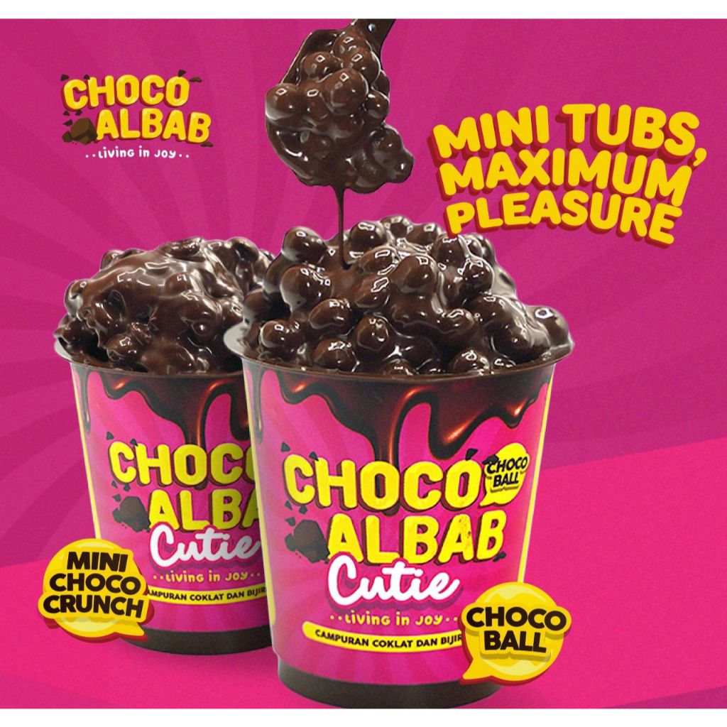 CHOCO ALBAB- 2 CUTIE PINK TUB (1 CHOCO CRUNCH & 1 CHOCO BALL) | Shopee ...