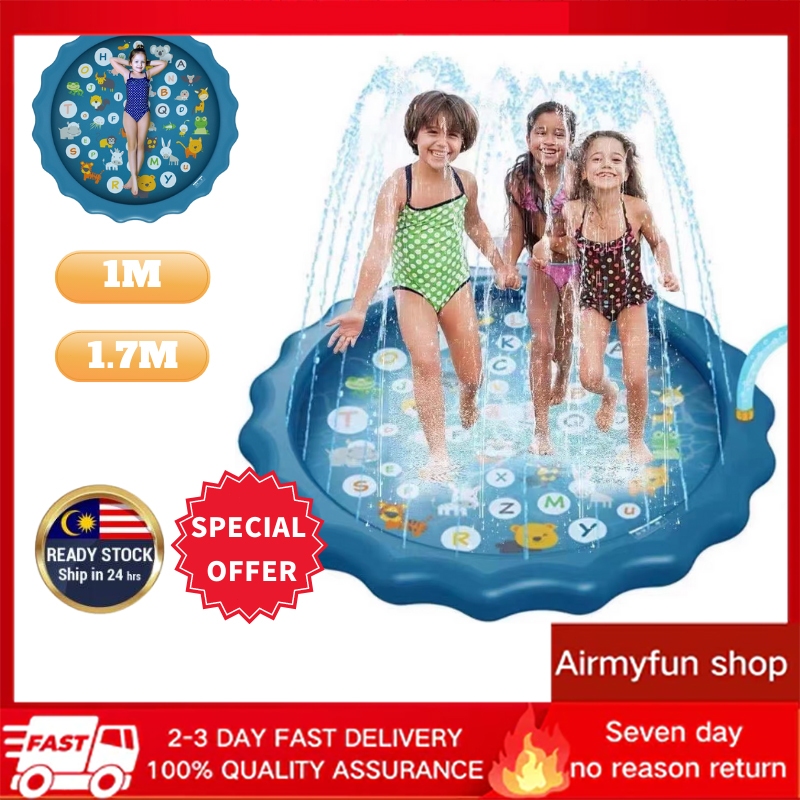 Splash Pool for Kids Swimming Pool Play Water Jet Mat Inflatable Play ...