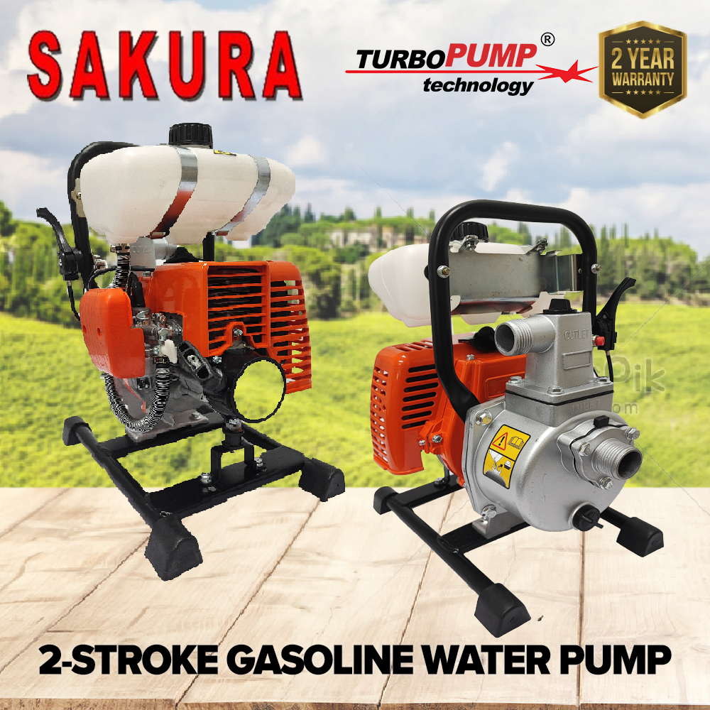 SAKURA TurboPUMP® 2-Stroke Gasoline Water Pump | 1" [25mm] Inlet ...