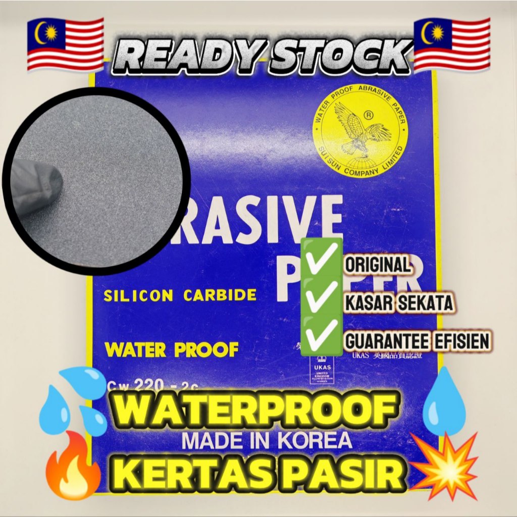 【1pcs】🔥KOREA BUATAN KERTAS PASIR🔥Waterproof Sand Paper (Polished Wooden ...
