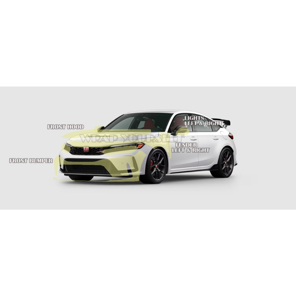 Paint Protection Film PPF INTERIOR PRECUT FULL FRONT HONDA CIVIC TYPE R ...