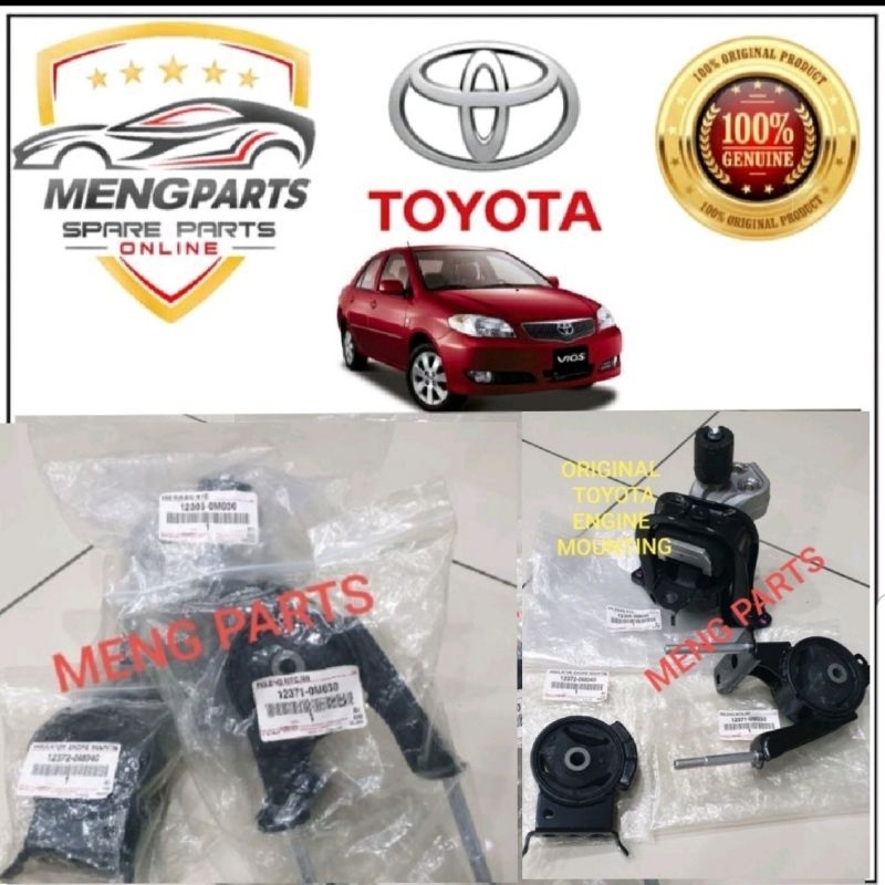 ORIGINAL TOYOTA VIOS NCP42 ENGINE MOUNTING SET 2003Y-2007Y AUTO/MANUAL ...