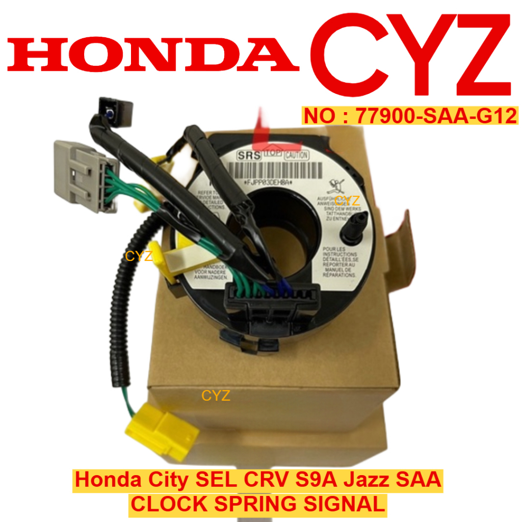 Clock Spring Spiral Cable Honda City SEL CRV S9A Jazz SAA 2003-2006 ...