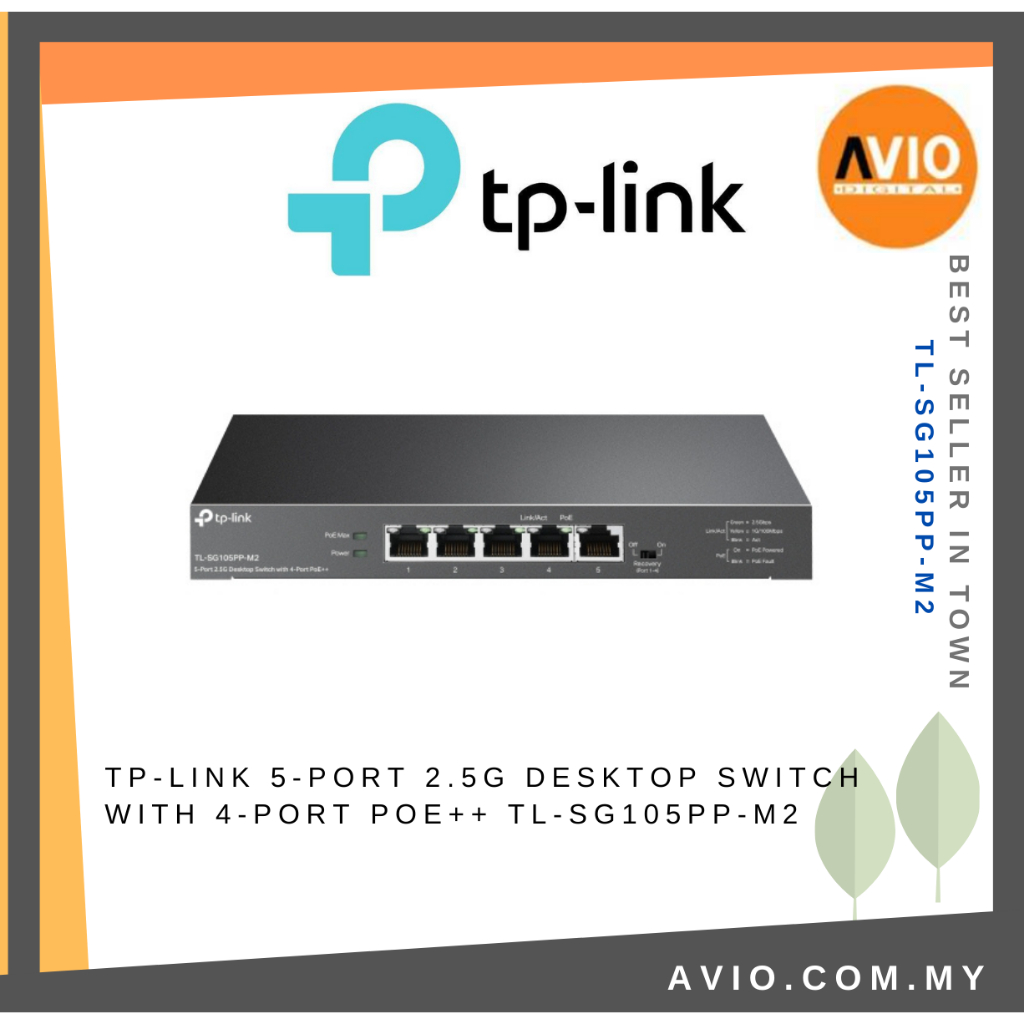 TP-LINK Tplink 4 Port 2.5G Gigabit Desktop POE Network Switch 4 PoE+ 1 ...