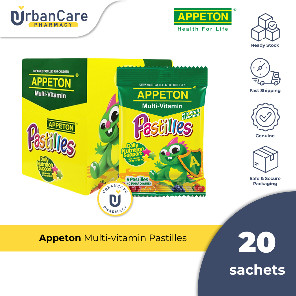 Appeton Multi-vitamin Pastilles (5 pastilles x 20 sachets) | Shopee ...