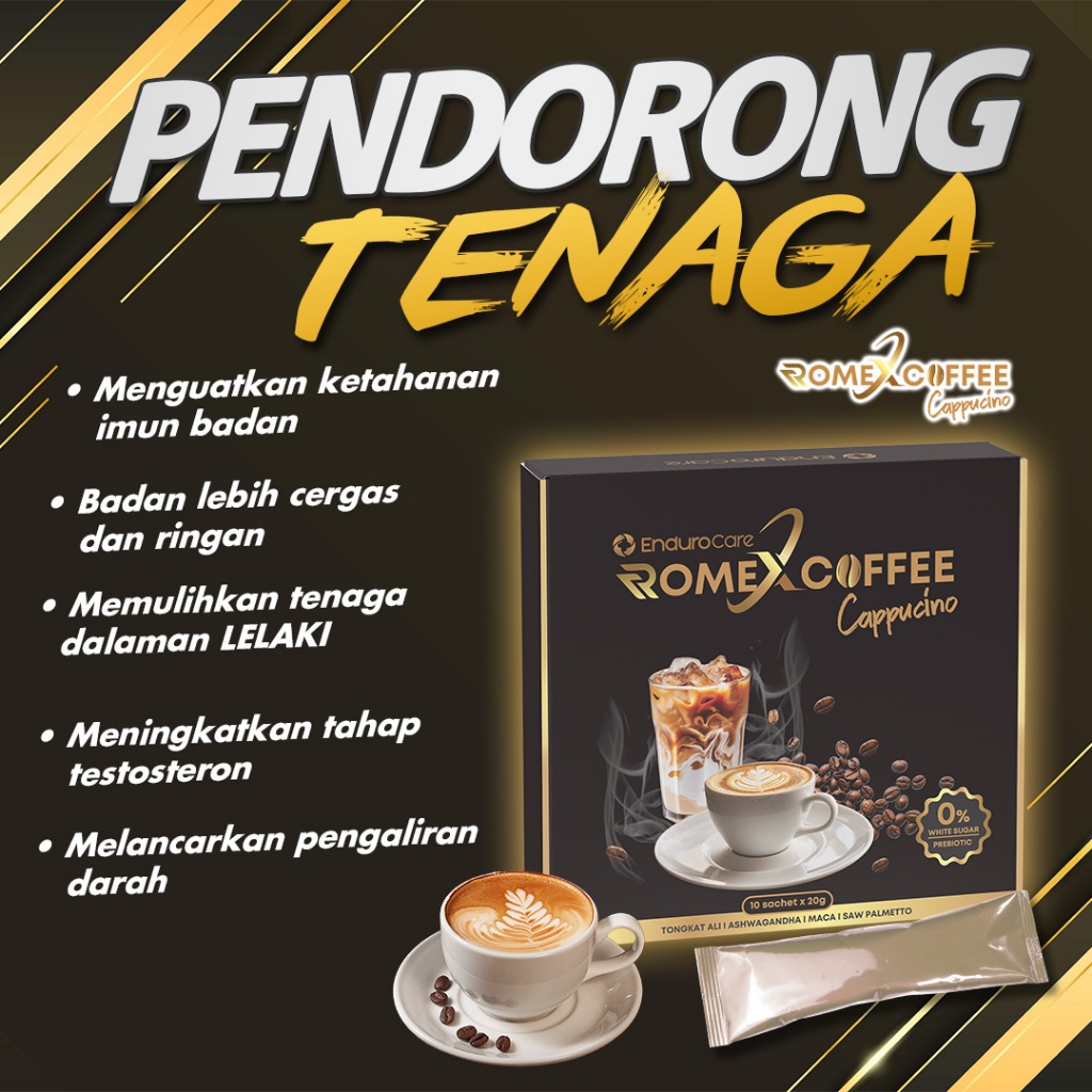 RomeX Coffee by Enduro Care / Kopi untuk Lelaki / Tongkat Ali, Maca ...
